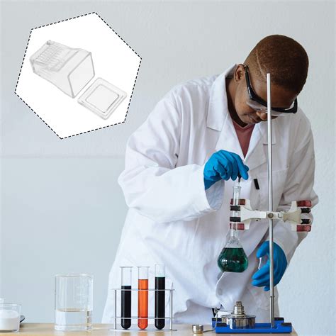 Fondotin Glass Microscope Slide Staining Jar With 9 Slide Lab Slide Rack And Glass Staining