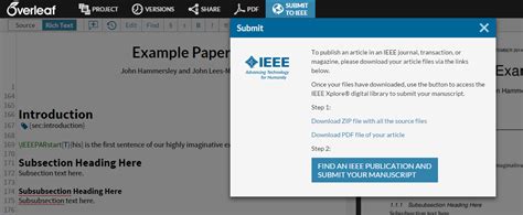 How To Use Overleaf With Ieee Collabratec™ Your Quick Guide To