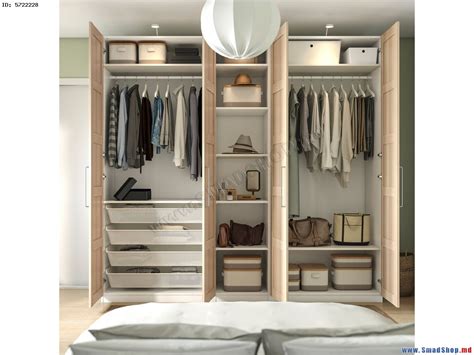 Шкаф Ikea Pax/Bergsbo полки/штанги/корзины 250x60x236 (Белый/Имитация ...