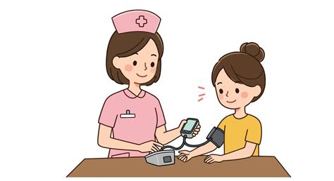 Dibujos Animados Enfermero Tomando Pacientes Sangre Presión Con