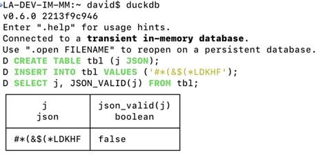 validate json before hitting storage layer · issue 5798 · duckdb duckdb · github