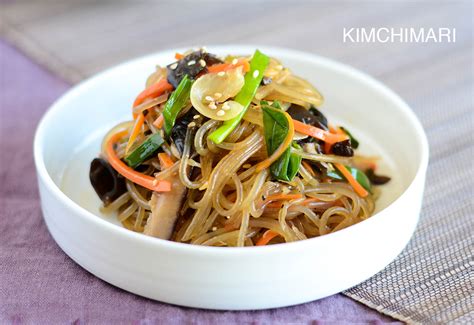 Simple One Pan Korean Glass Noodles Japchae Recipe Kimchimari