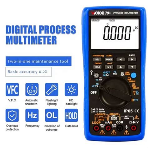 Digital Process Multimeter Counts V Loop Power Supply While Testing Thermocouple At Rs