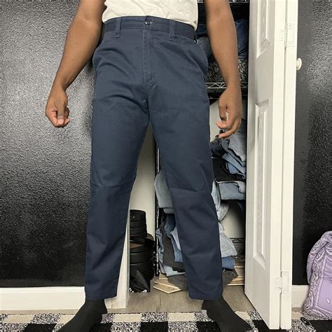 Dickies Chino Pants Dark Blue Classic Fit Wear At Depop