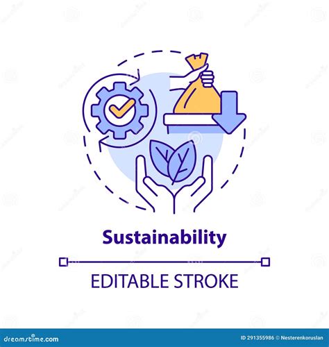 2d Customizable Thin Linear Icon Sustainability Concept Stock Vector Illustration Of Sale