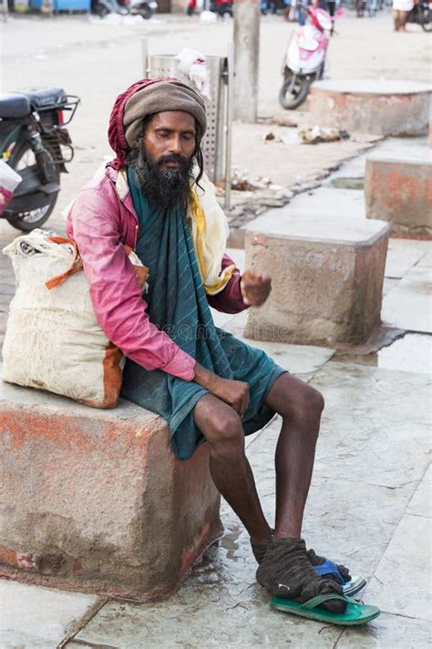 Portrait Of An Unidentified Homeless Man In The Street Of The Sacred