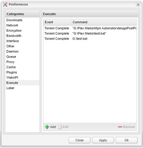Why Will Deluge Only Execute The Rd Script R Torrents