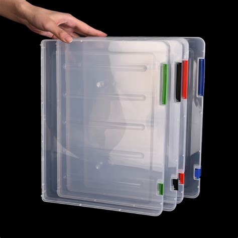 Colors A Transparent Storage Box Clear Plastic Document Paper Filling Case File PP Office