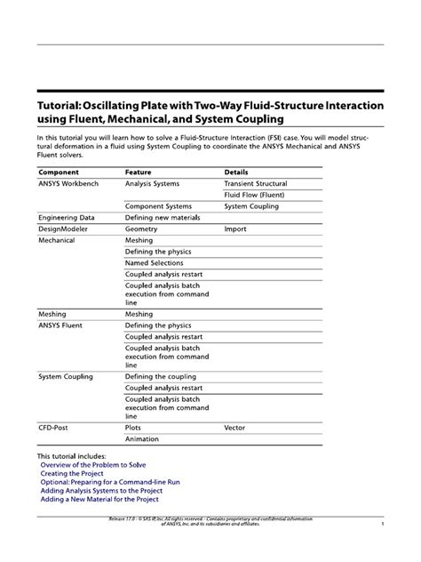 Tutorial Oscillating Plate Withtwo Way Fluid Structure Interaction Pdf