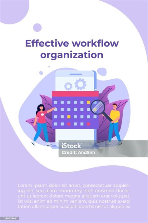 효과적인 워크플로우 조직 팀워크 프로세스 마감일 존중 효율적인 근무 개념 벡터 그림입니다 개발에 대한 스톡 벡터 아트 및 기타
