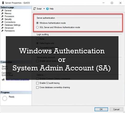 Sql Server Windows Authentication Or System Admin Account Sa Sql Authority With Pinal Dave