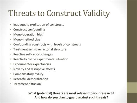 Ppt Construct Validity And Its Threats Powerpoint Presentation Free