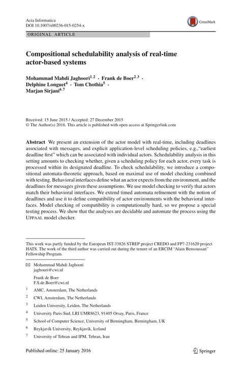 pdf compositional schedulability analysis of real time actor based