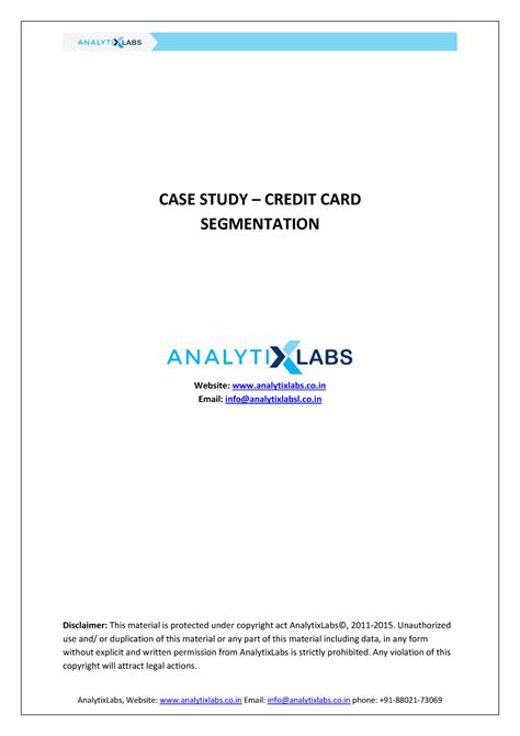 Credit CARD Segmentation CASE Study For Students Of Managements Of Sales Studocu