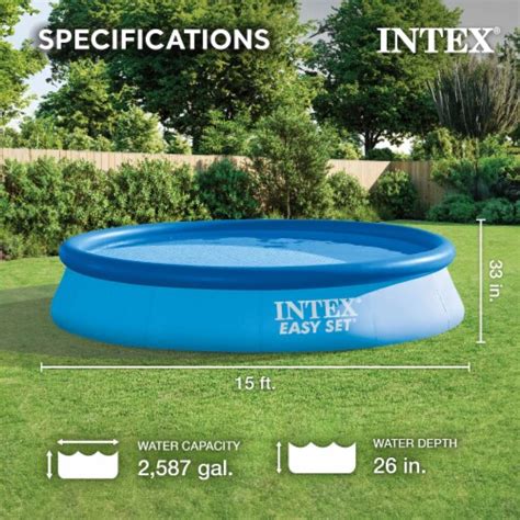 Intex 15 X 33 Easy Set Above Ground Swimming Pool Filter Pump And Cover Tarp 2 Piece Fred Meyer