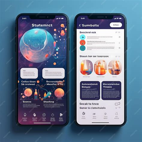 Premium Photo Mobile App Layout Design Of Science Experiments Illustrative Layout Bright Color