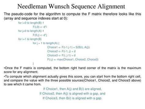 Ppt Needleman Wunsch Sequence Alignment Powerpoint Presentation Free
