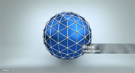 파란 구체 및 다각형 와이어 프레임 3d 일러스트 3차원 형태에 대한 스톡 사진 및 기타 이미지 3차원 형태 건설 프레임 공 스포츠 장비 Istock
