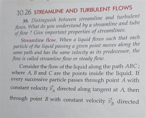 10 26 STREAMLINE AND TURBULENT FLOWS 39 Distinguish Between Streamline A