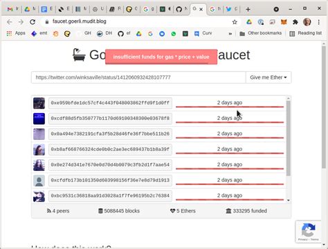 Goerli Authenticated Faucet Unable To Dispense Funds · Issue 85 · Eth Clientsgoerli · Github