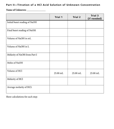 [solved] Answer The Questions Please Part Ii Titration Of A Hci Acid Course Hero