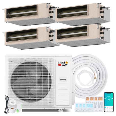 X Pro 35000 Btu 4 Zone Concealed Ducted Mini Split Ac W Heat Pump