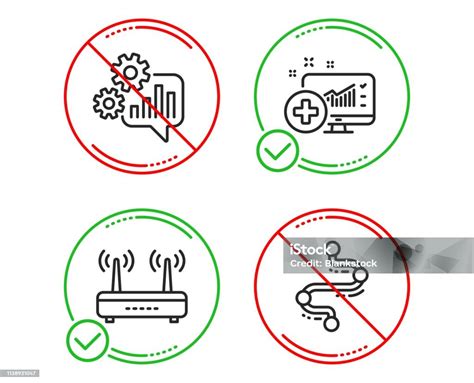 와이파이 의료 분석 및 톱니바퀴 아이콘을 설정 합니다 타임 라인 기호입니다 벡터 에 대한 스톡 벡터 아트 및 기타 이미지 공학 과학 Istock