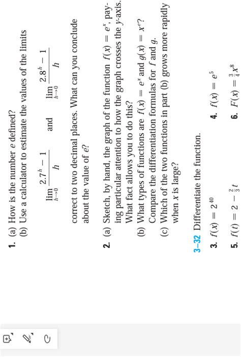 1 A How Is The Number E Defined B Use A