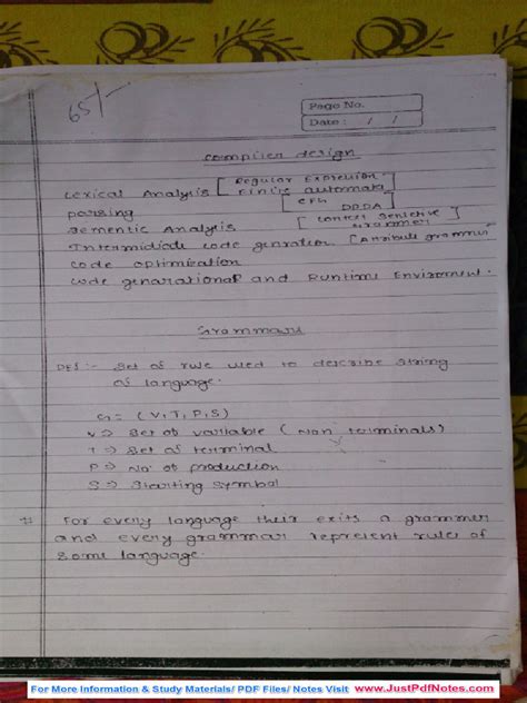 Compiler Hand Written Notes Made Easy Pdf