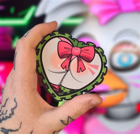 Chica Fnaf Booty Heart Sticker Etsy