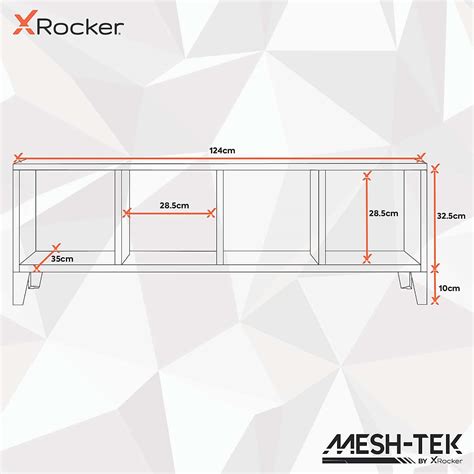 X Rocker Mesh Tek Shelf With 4 Cube Storage Dunelm