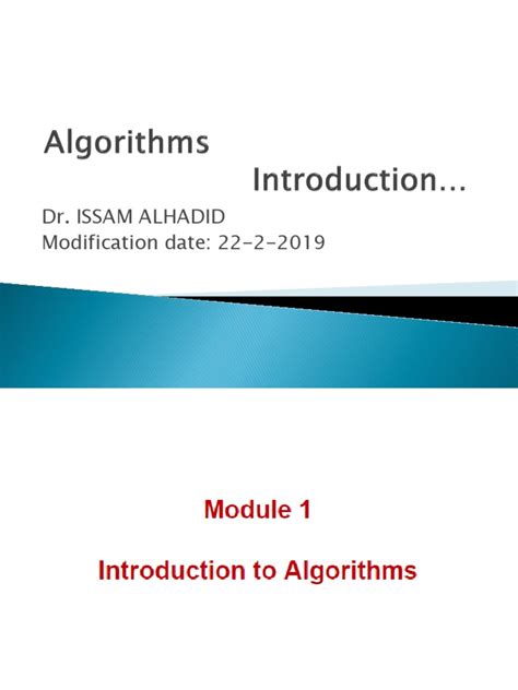 Algo Mod1 Introduction Pdf Time Complexity Algorithms