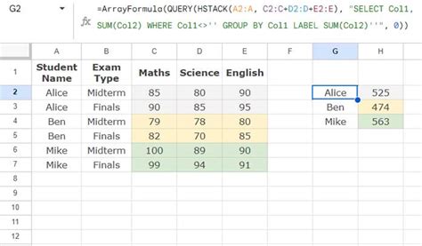 Using VLOOKUP To Sum Multiple Rows In Google Sheets