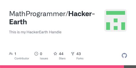 github mathprogrammer hacker earth this is my hackerearth handle
