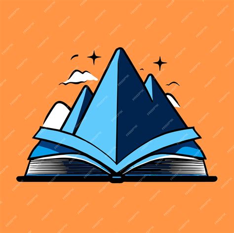 산 오픈 책 벡터 일러스트 레이 션 프리미엄 벡터