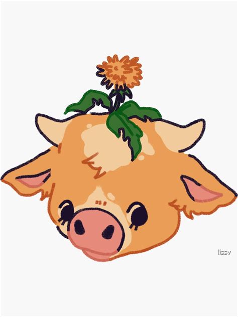 Dandelion Moobloom Minecraft Flower Cow Sticker By Lissv Redbubble