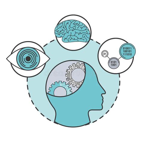 Artificial Intelligence Human Profile Brain Binary Stock Illustration Illustration Of Idea