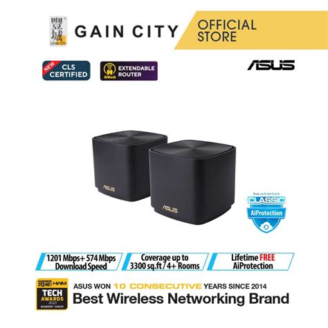 Asus Ax1800 Dual Band Wifi 6 Zenwifi Mesh Xd4s 2 Pack Blk 574 1201mbps Aimesh Asus Xd4s