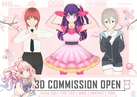 3d Models Commission Open For Mmd Vrm And Blender By Nekopixil On Deviantart