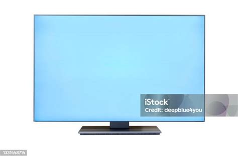 파란색 화면이 있는 흰색 배경의 오래된 컴퓨터 모니터 또는 작은 Lcd Tv 컴퓨터 모니터에 대한 스톡 사진 및 기타 이미지 컴퓨터 모니터 블루 스크린 텔레비전