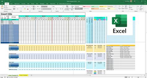 Professional Excel Roster Template Efficient Rotating Shift Etsy Australia