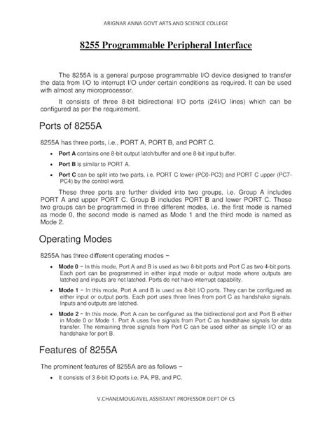 Pdf 8255 Programmable Peripheral Interface Professorpdf · 8259
