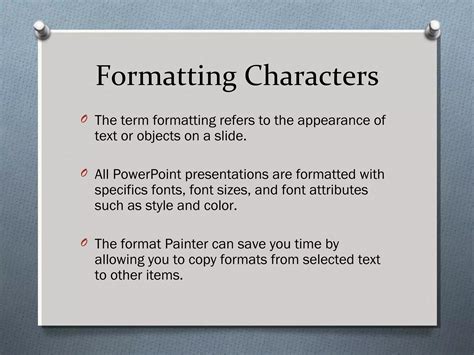 Presentation Basic Formatting Ppt