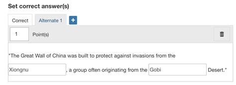 Adding Alternate Responses In The Validation Area Of The Question