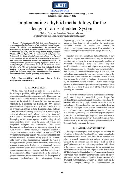 Pdf Implementing A Hybrid Methodology For The Design Of An Embedded