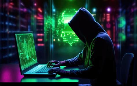 Premium Ai Image A Hacker Types A Digital Code On A Laptop Keyboard