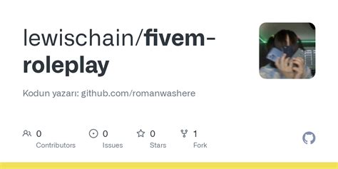 GitHub lewischain fivem roleplay Kodun yazarı github romanwashere