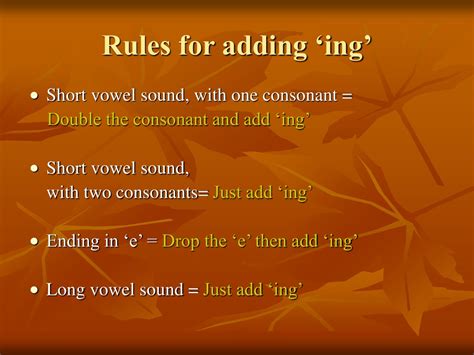PPT The Rules For Adding Ing Examples And Guidelines PowerPoint Presentation ID 9192072