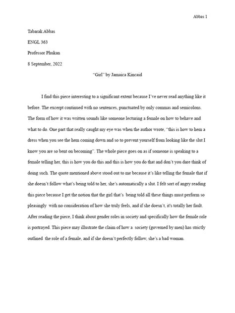 Girl By Jamaica Kincaid Pdf