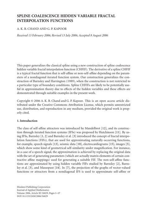 Pdf Smoothness Of Coalescence Hidden Variable Fractal Interpolation